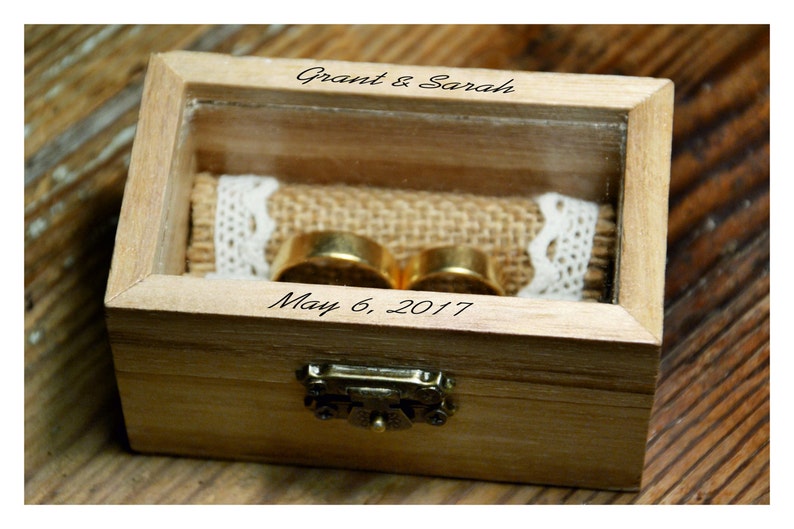 Ring Box Personalized Ring Box With Glass Lid Wedding Box - Etsy