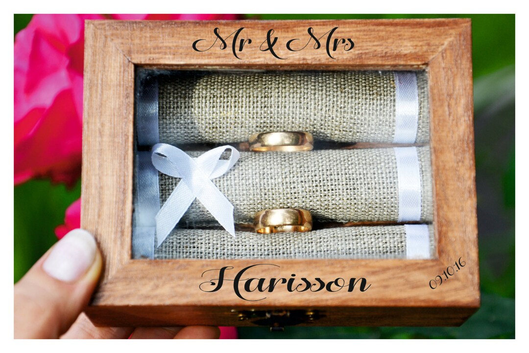 Mr & Mrs Ring Box, Personalized Ring Box, Wedding Box, Wooden Ring Box ...