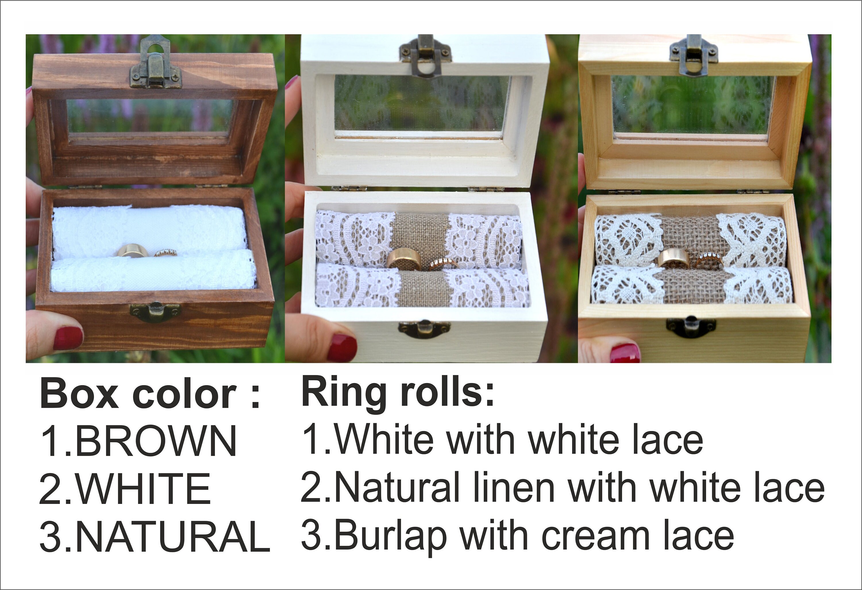 Ring Box Personalized Ring Box With Glass Lid Wedding Box - Etsy