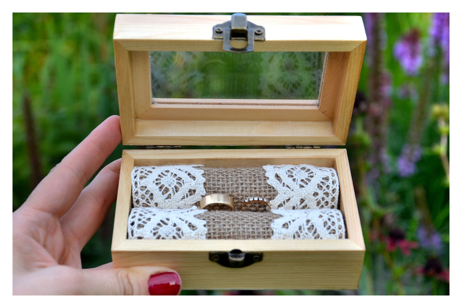 Ring Box Personalized Ring Box With Glass Lid Wedding Box | Etsy