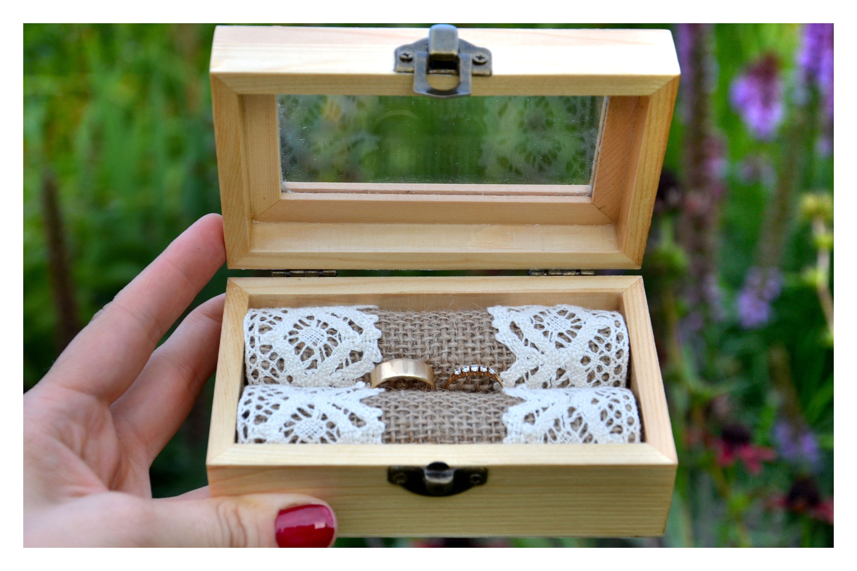 Ring Box Personalized Ring Box With Glass Lid Wedding Box | Etsy