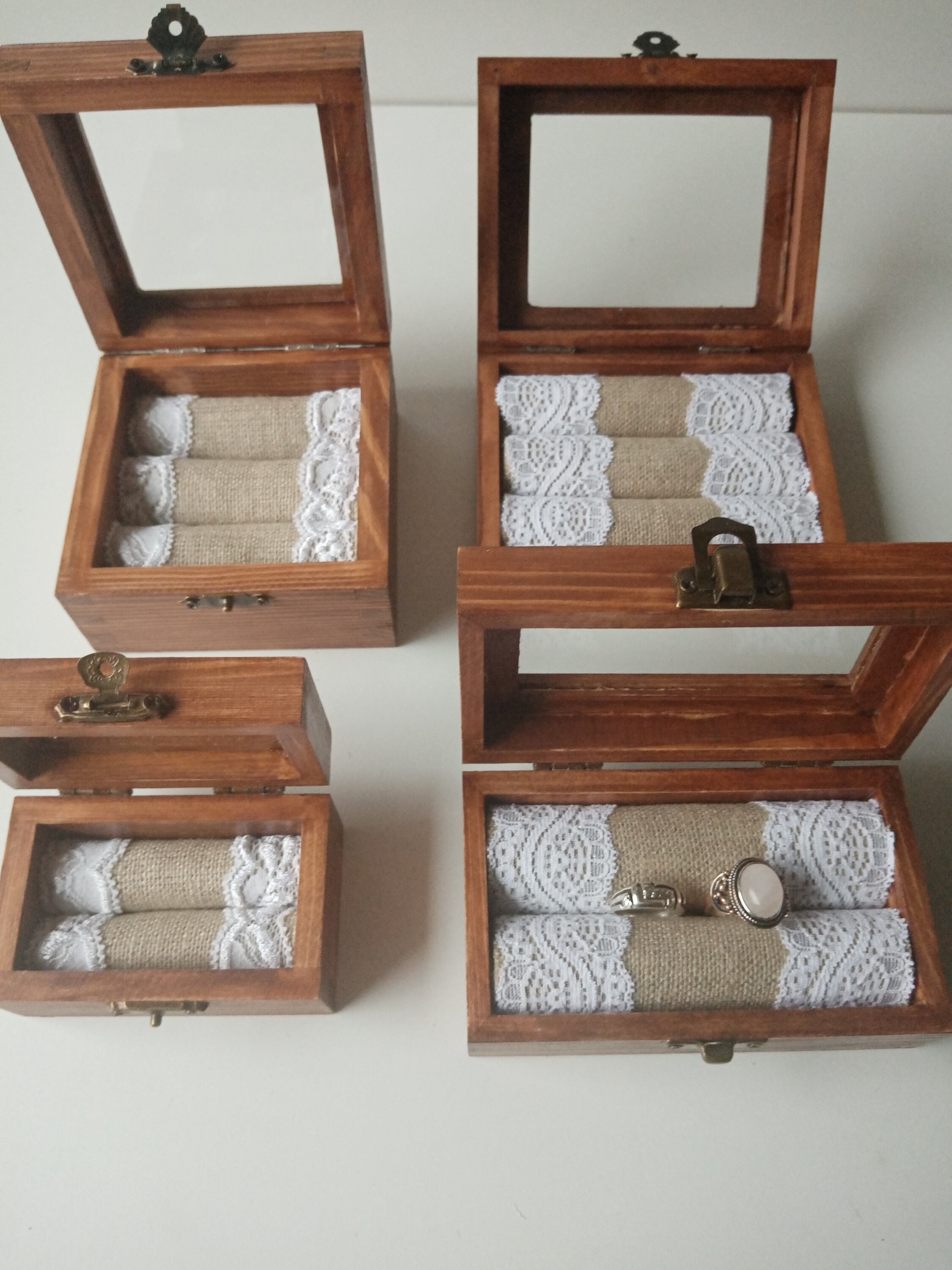 Ring Box Personalized Ring Box With Glass Lid Wedding Box | Etsy