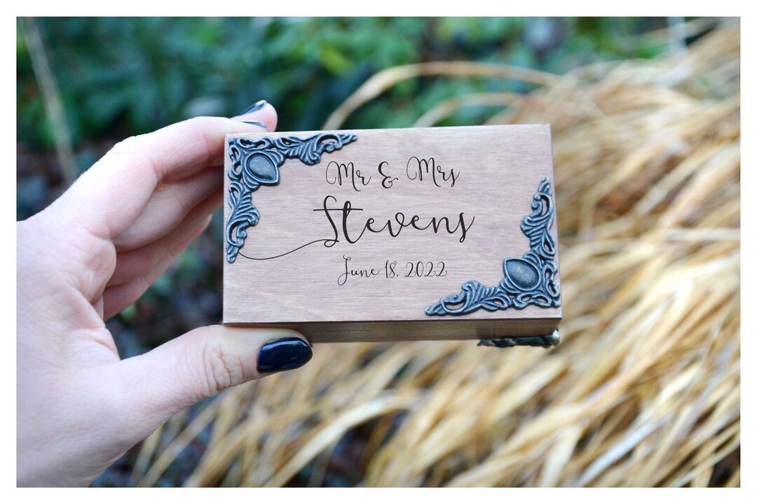 Personalized Wedding Ring Box, Ring Box, Personalised Ring Box, Wooden ...