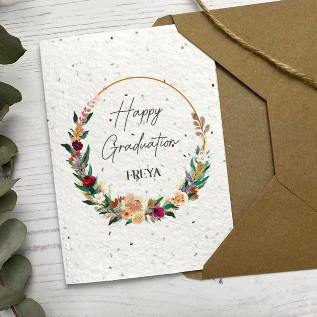 Graduation Card Pretty Happy Graduation Card Graduation - Etsy UK