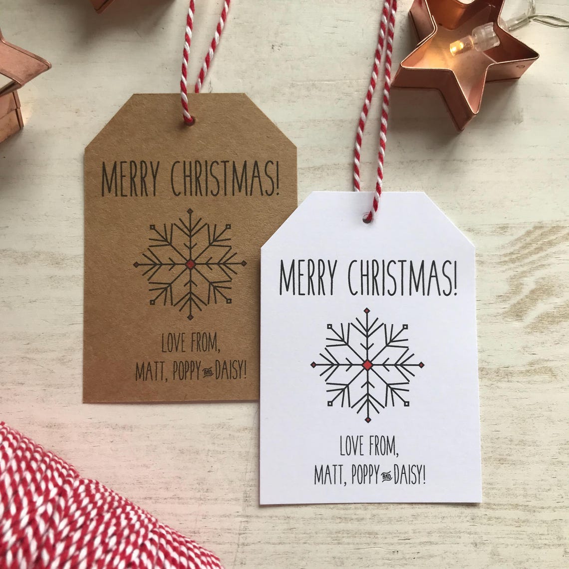 Personalised Christmas Gift Tag Pack, Scandi Reindeer Tag, Eco Friendly ...