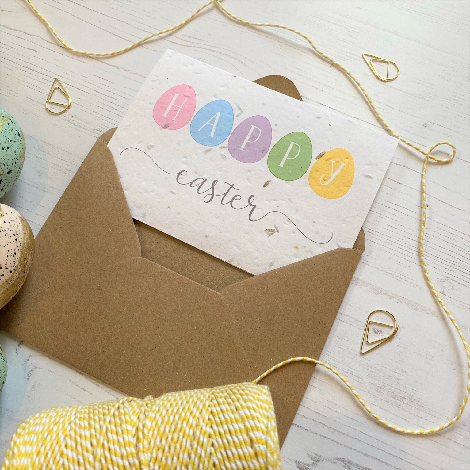 Rustic Happy Easter Egg Greeting Card Seeded Plantable Easter | Etsy UK