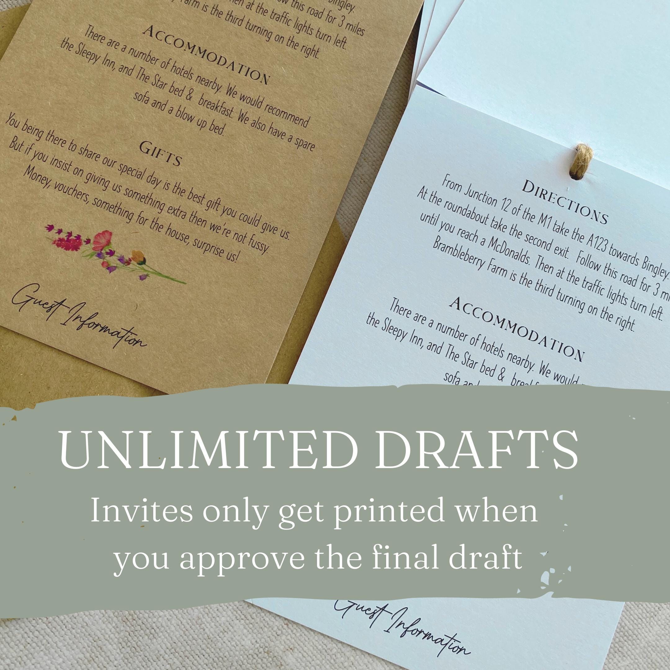 Rustic Daisy Flower Wedding Invitation Set | Spring Wedding Stationery ...