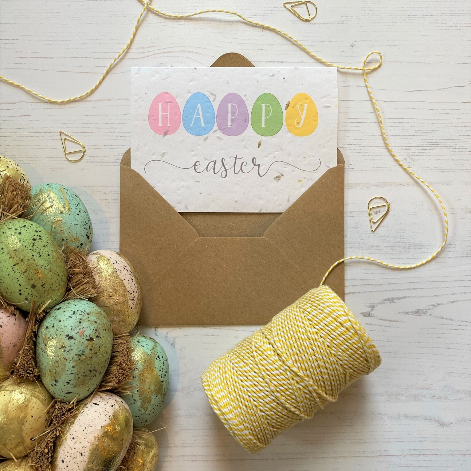 Rustic Happy Easter Egg Greeting Card Seeded Plantable Easter | Etsy UK