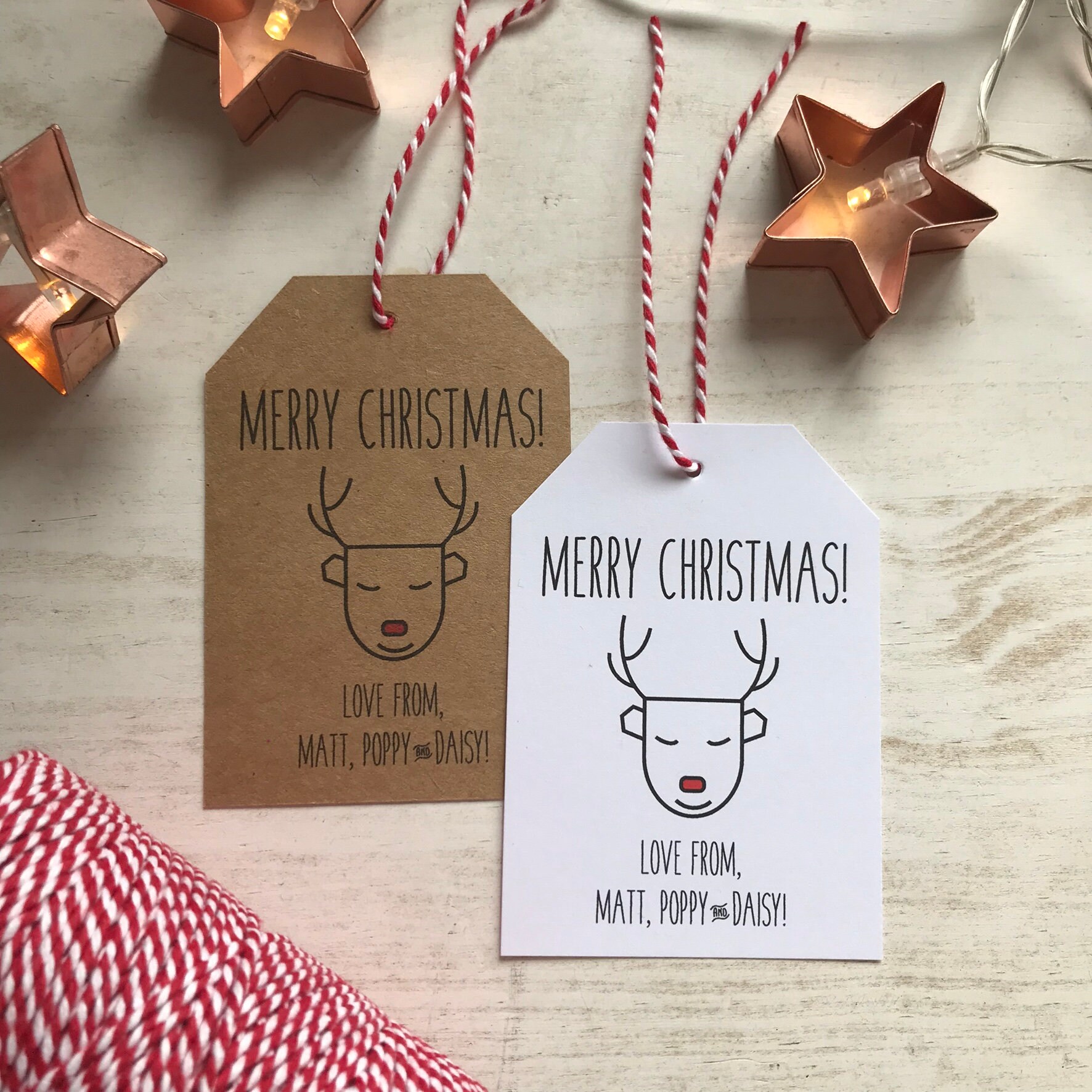 Visual Arts Personalized Christmas gift tags Rustic Gift Tag, Christmas ...