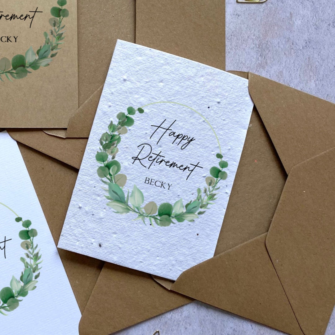 Happy Retirement Card, Personalised Retirement Gift, Wildflower Seeded ...