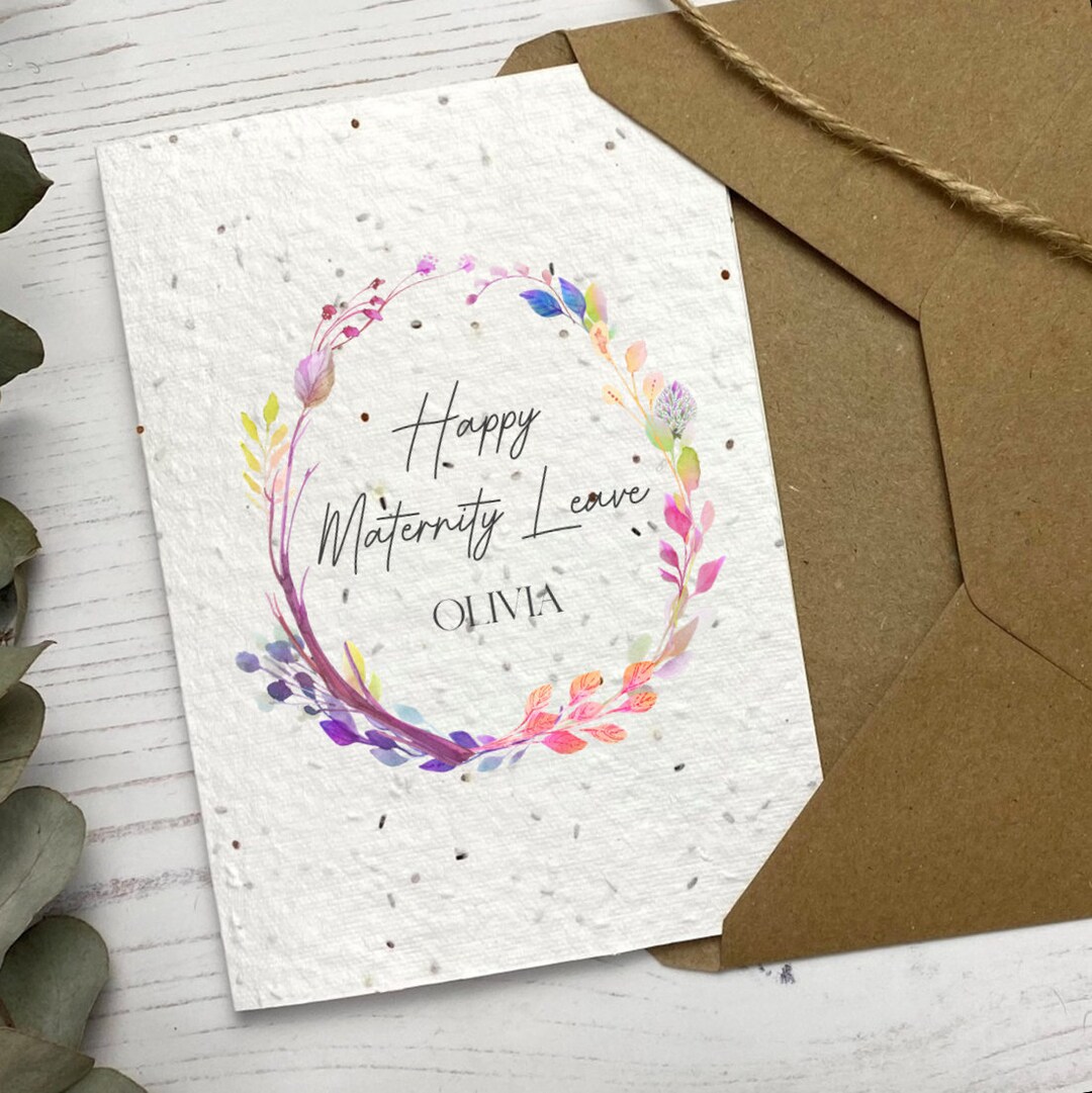 Happy Maternity Leave Card, Mat Leave Gift, Wildflower Seeded Greeting ...