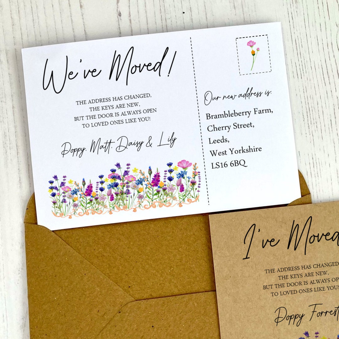 Change of Address Card Pack, Personalised We've / I've Moved House ...