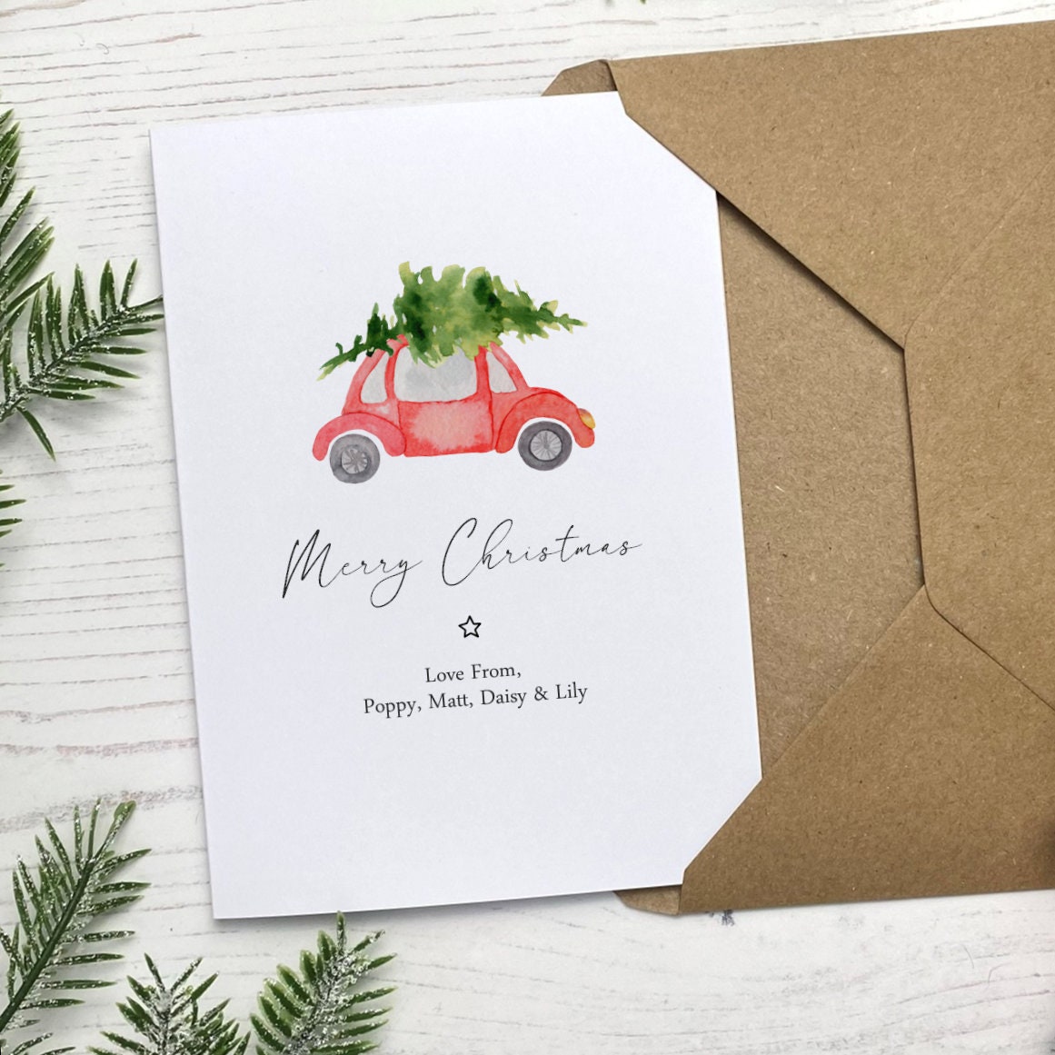 Car Christmas Gift Tags Pack of 10 | Personalised Cute Xmas Cards ...