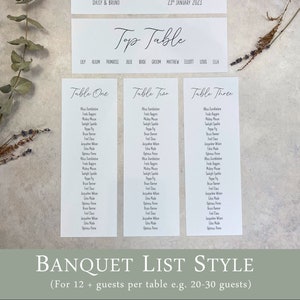 Minimal Wedding Table Plan Cards | Simple Wedding Seating Plan ...