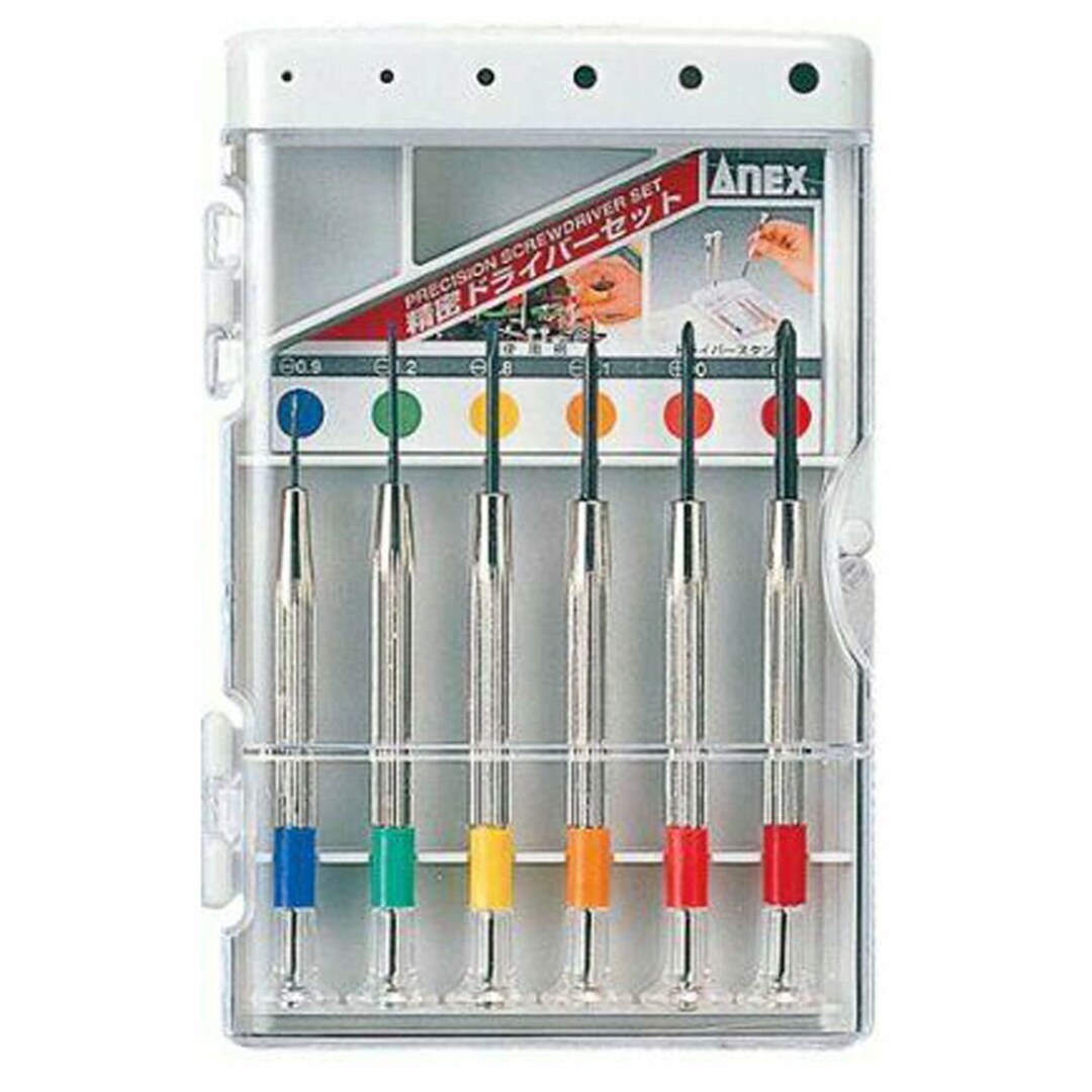 Anex 6-piece Color Coded Precision Phillips & Flat Blade Screwdriver ...
