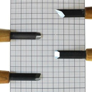 Mikisyo Power Grip Woodcarving 4-piece Set Left Handed Gouges & Chisels ...