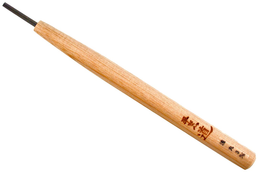 Michihamono Japanese Wood Carving Tool 3mm Shallow U Gouge, With Wooden ...