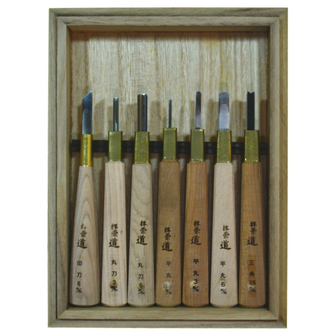 Michihamono 7 Piece Japanese Premium Woodblock Printing Tools Wood ...