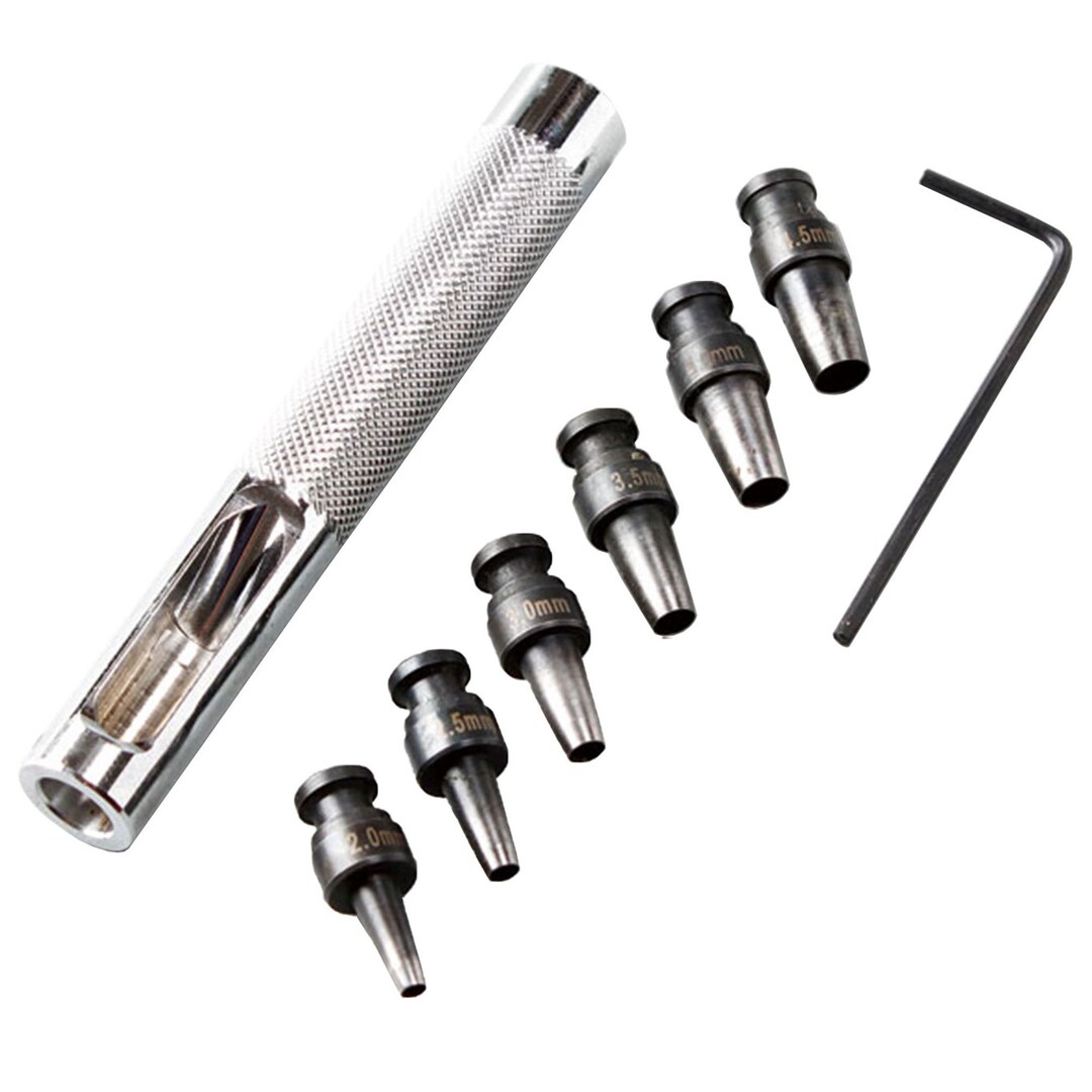 Craft Sha Leathercraft Punching Tool Set 2-4.5mm Leather Round Hole ...