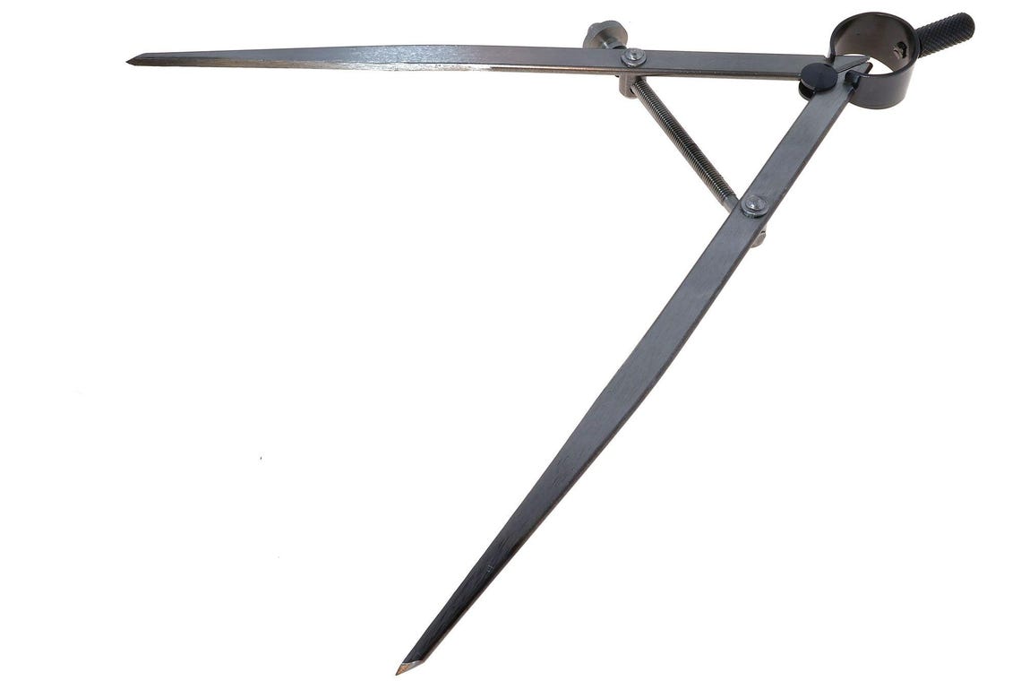 Shinwa 20cm Steel Compass With Spring B Adjustable Radius Tool With ...