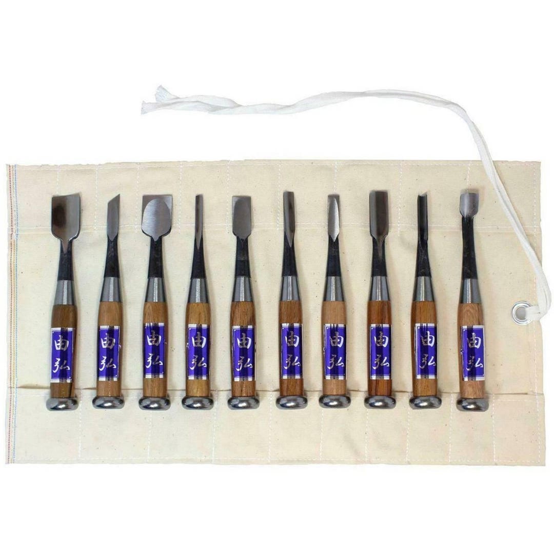 Yoita Japanese Wood Carving Tools Set 10 Piece Woodworking Gouges ...
