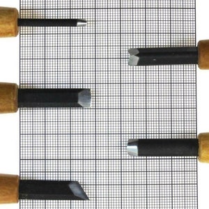 Mikisyo Power Grip Woodcarving 5-piece Set Left Handed Gouges & Chisels ...