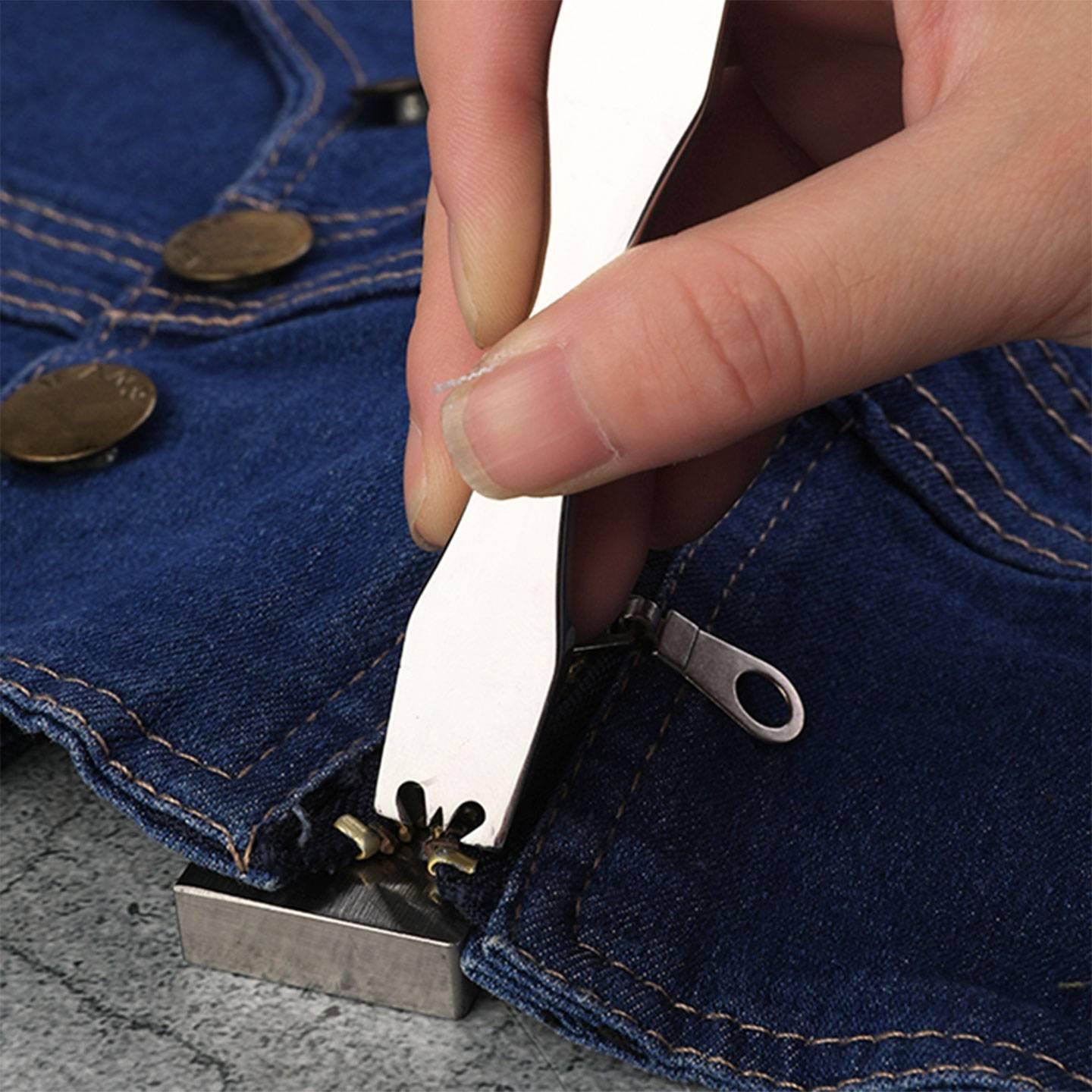 Leathercraft 50mm X 30mm Steel Zip Anvil Pad Zipper Teeth Removal Tool ...