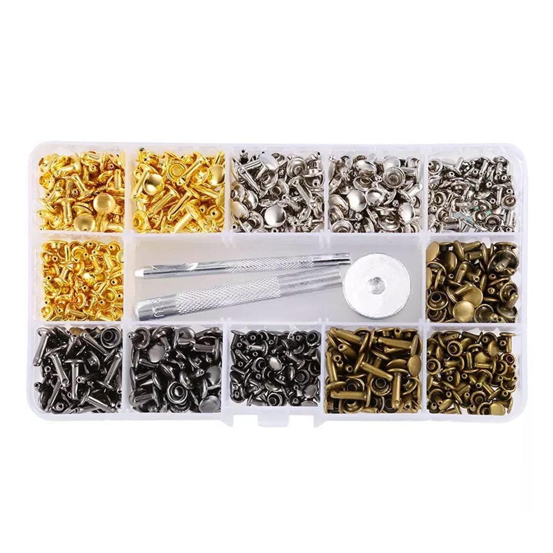Leathercraft 4 Color 240pcs 6mm and 8mm Copper Rivet Fastener ...