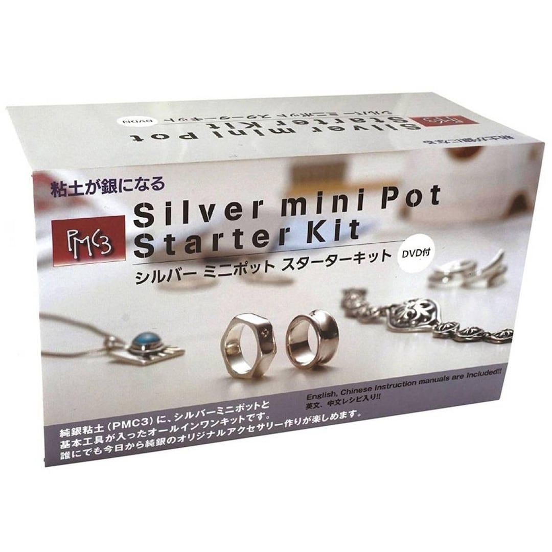 PMC Precious Metal Clay Jewelry Silver Mini Pot Starter Kit, With Tools ...