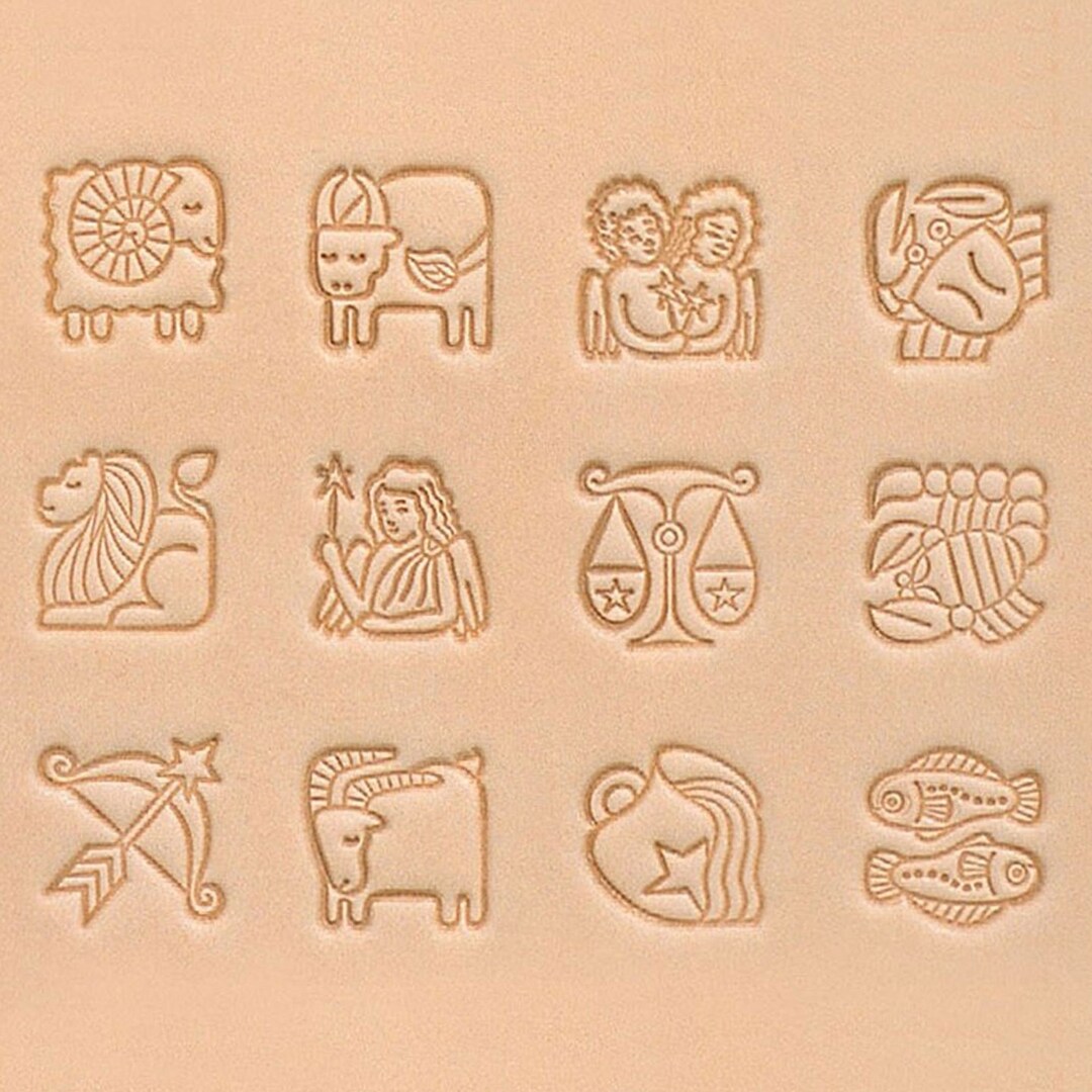Craft Sha Leathercraft Stamping Carving Tools 12 Piece Zodiac Sign ...