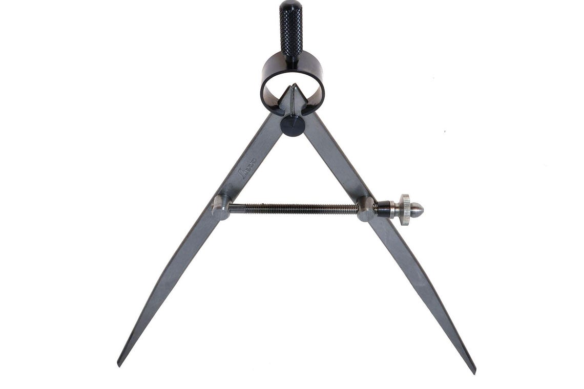 Shinwa 20cm Steel Compass With Spring B Adjustable Radius Tool With ...