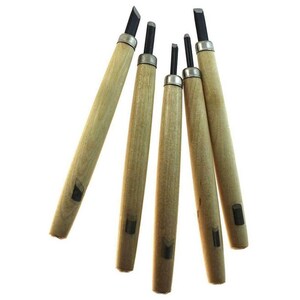Michihamono Japanese Wood Carving Tool Kit 5-piece Woodcarving Chisels ...