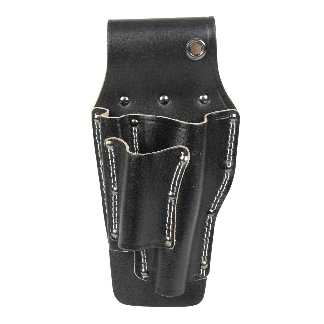 SK11 BL-16BK Black Leather Tool Holster Belt Bag 3 Bottomless Pouch ...