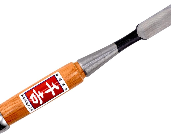 Senkichi 15mm Flat Socket Chisel Yasuki White Paper Steel Blade Red Oak ...