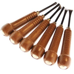 Tohosha Japanese Wood Carving Tools Set 6 Piece Woodworking V U Gouge ...