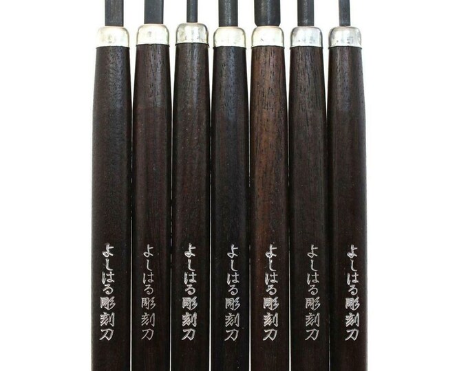 Suncraft 7-piece Yoshiharu Japanese Wood Carving Tool Kit Gouges and ...