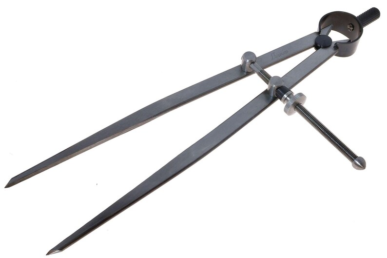 Shinwa 20cm Steel Compass With Spring B Adjustable Radius Tool With ...