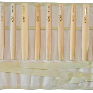 Michihamono 9 Tool Wood Carving Set, HSS Bladed Flat Chisels, V Gouges ...