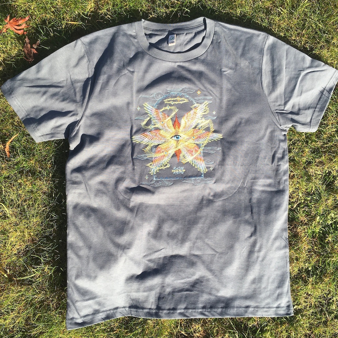 Embroidered T-shirt : Angels Fly - Merch - Organic - Etsy