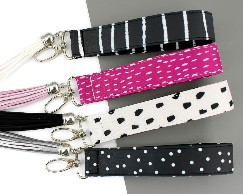 Dots Keychain Wristlet Polka Dot Keychain Gift for Her | Etsy
