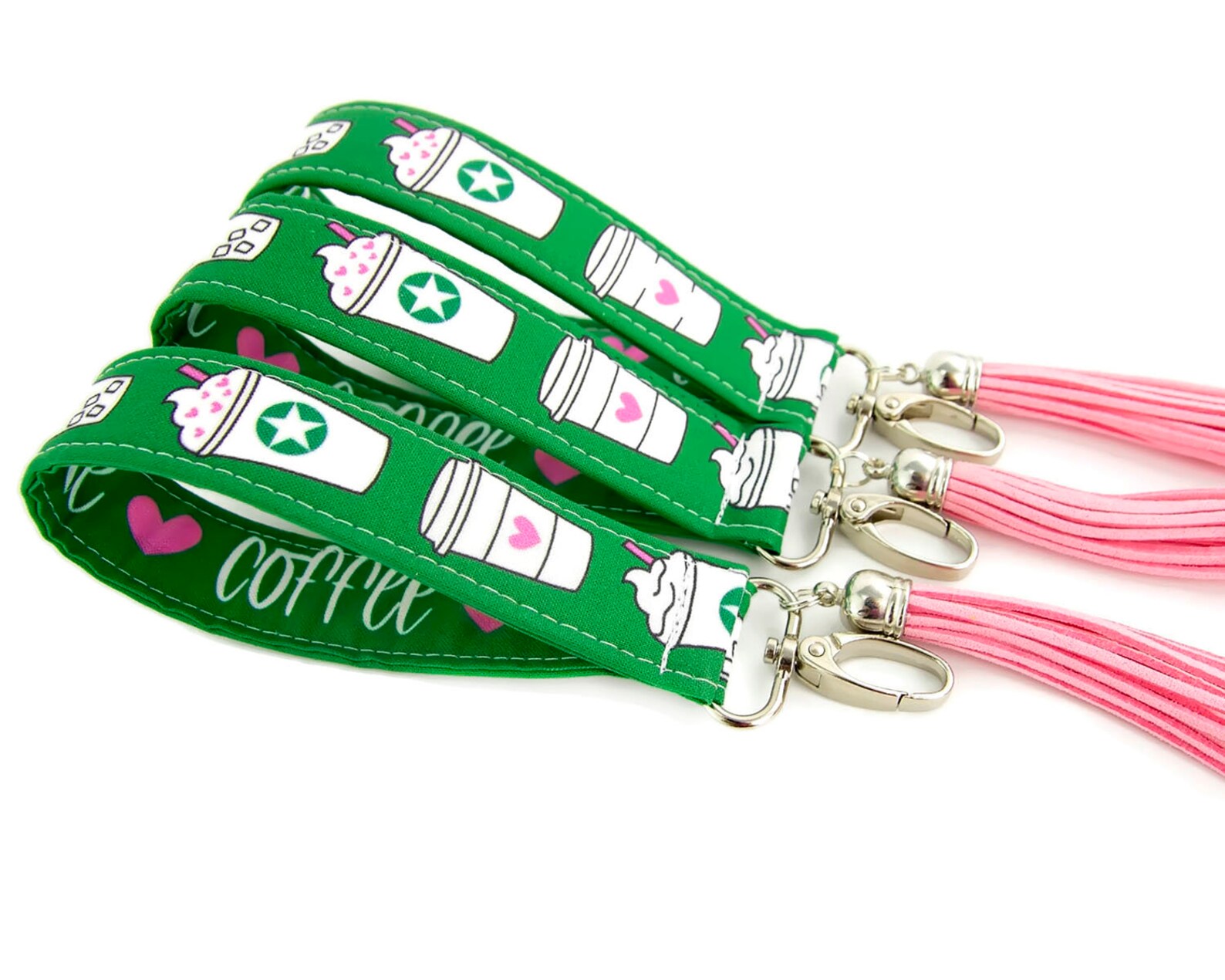 Coffee Keychain Wristlet | Coffee Key Fob Wristlet Lanyard | Teacher ...