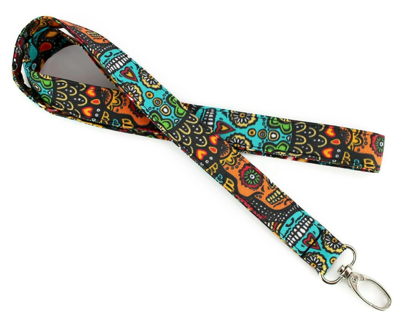 Goth Lanyard Sugar Skull Lanyard With ID Holder Day of the | Etsy