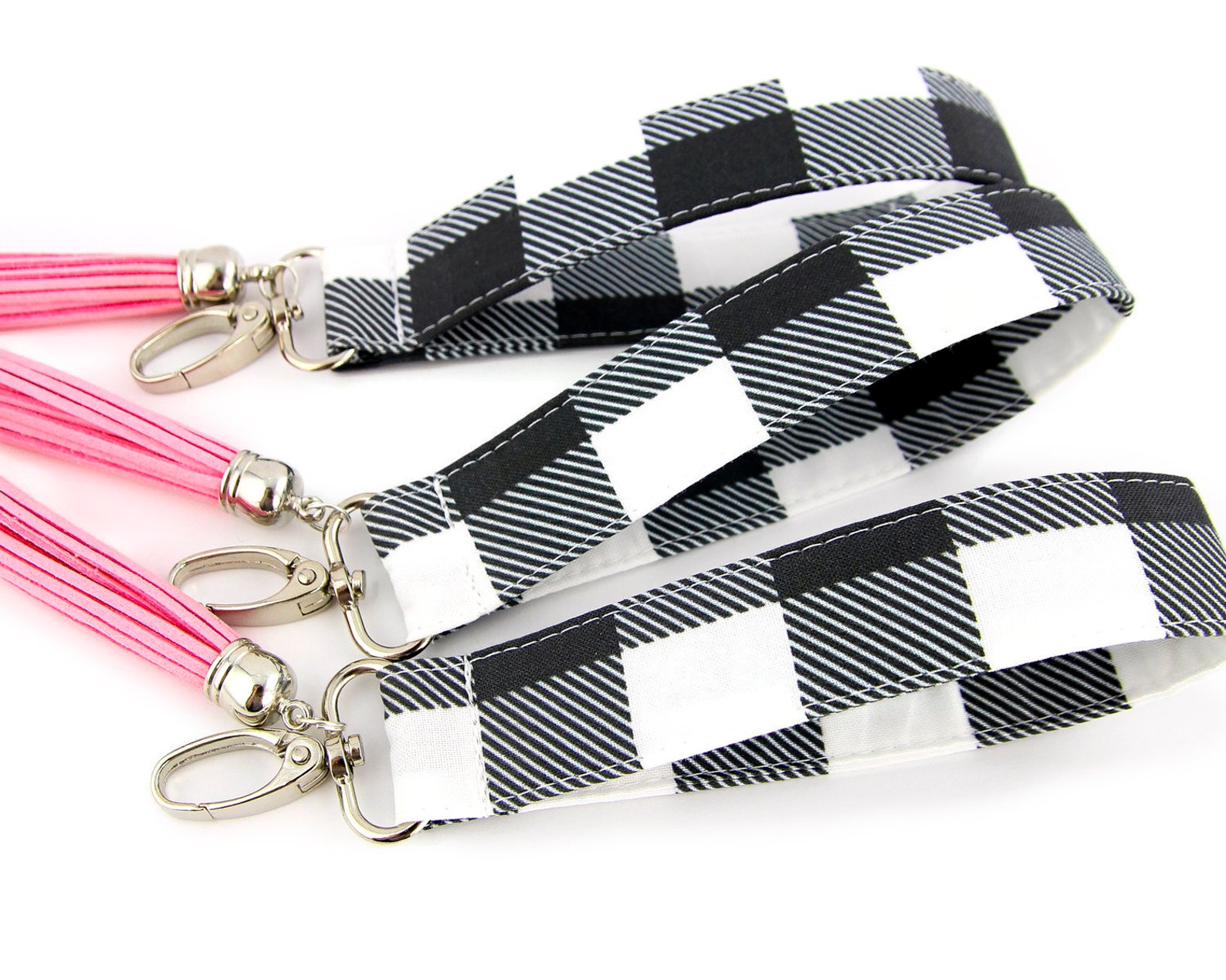 Buffalo Plaid Keychain Wristlet Farmhouse Style Gift for Her - Etsy