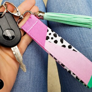 Colorful Keychain Wristlet | Colorful Key Fob | Spots Keychain Bracelet ...