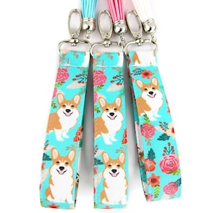 Corgi Keychain Wristlet | Corgi Gifts for Her | Corgi Mom | Cute Corgi ...