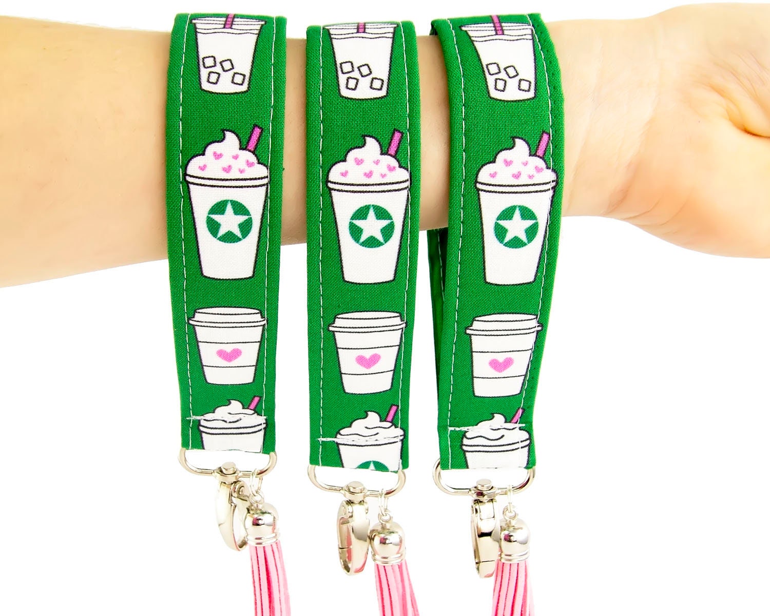 Coffee Keychain Wristlet | Coffee Key Fob Wristlet Lanyard | Teacher ...