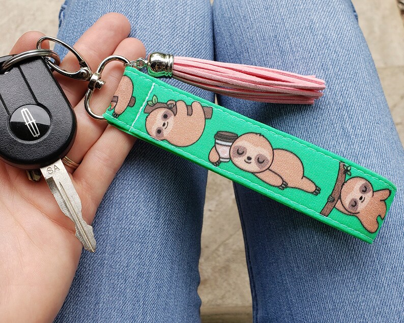 Sloth Keychain Wristlet Cute Sloth Gifts Sloth Key Fob - Etsy