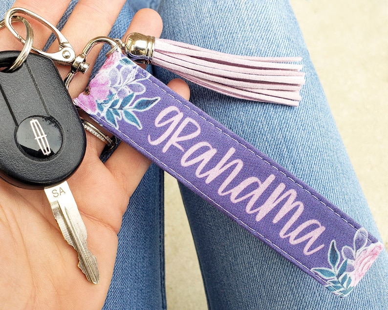 Grandma Keychain Wristlet | Mothers Day Gift for Grandma Key Fob | Nana ...