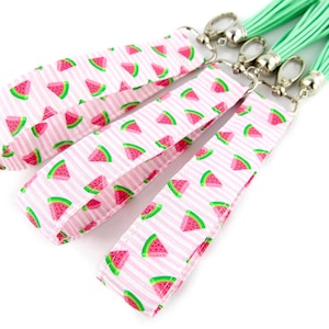 Watermelon Keychain Wristlet | Cute Key Fob | Watermelon Lanyard for ...