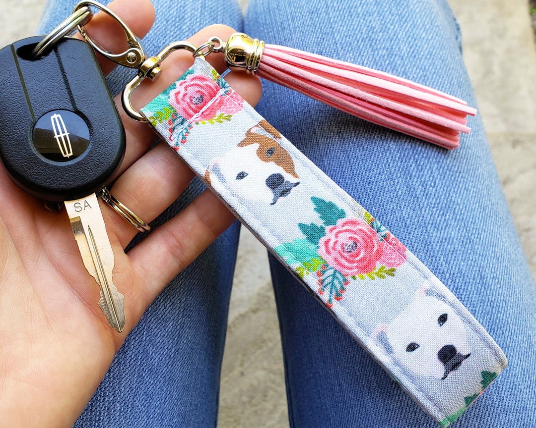 Pitbull Keychain Wristlet | Pitbull Gifts | Pit Bull Lanyard for Keys ...